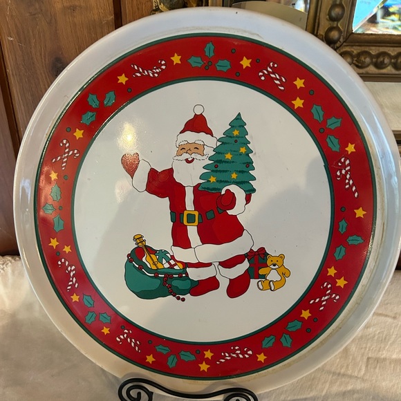 Vintage | Holiday | Vintage Signature Santa Serving Tray Christmas ...